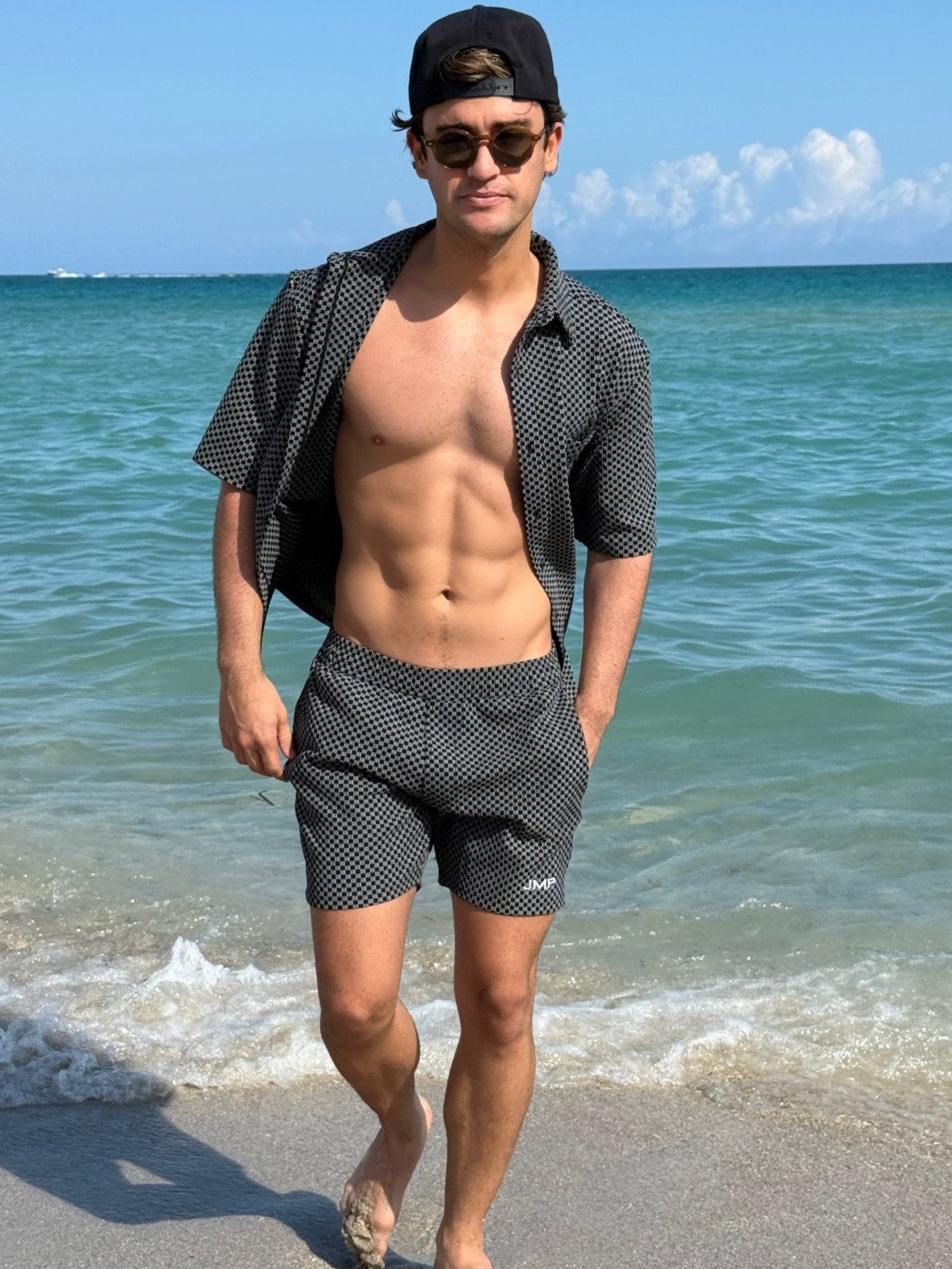 Breakers Elastic Waist Men's Short - Black Check - JMP The Label