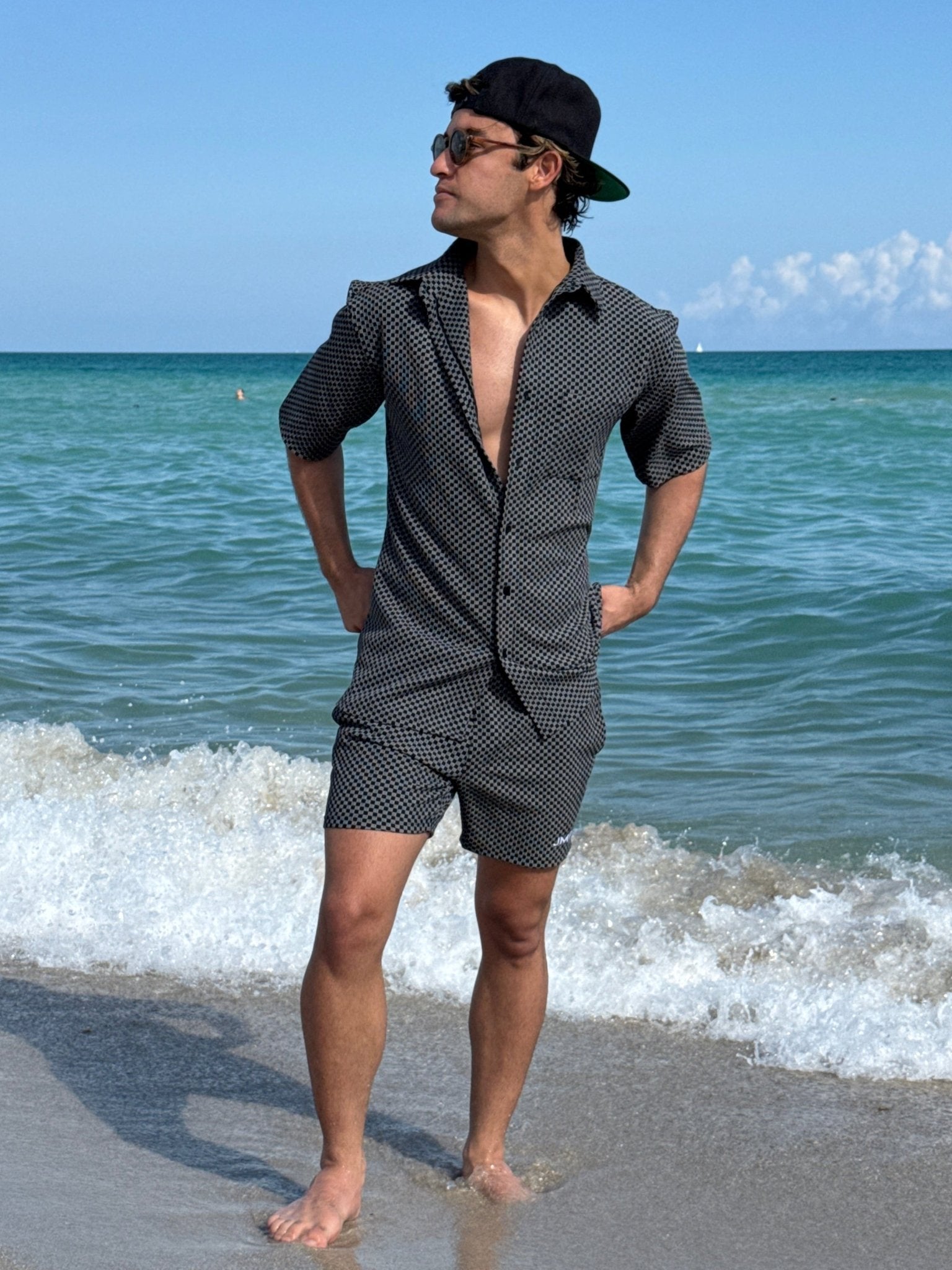 Carlsbad Button Down Shirt - Black Check - JMP The Label